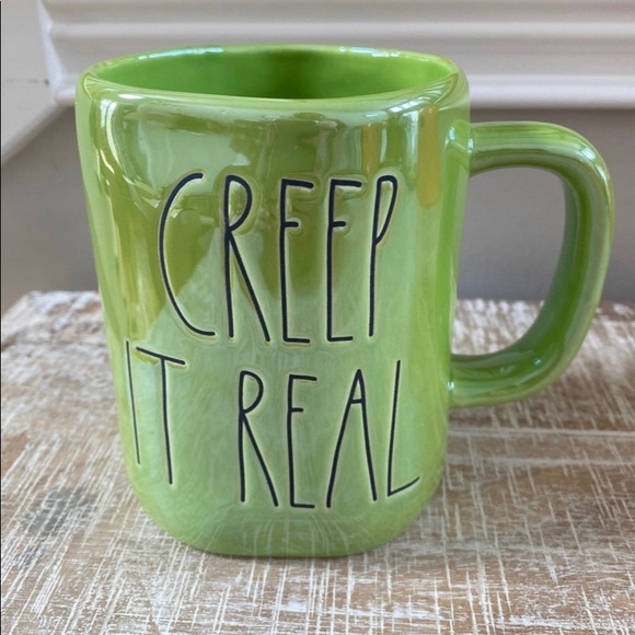 Rae Dunn | Other | New Rae Dunn Iridescent Green Creep It Real Mug ...